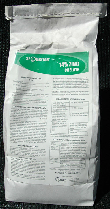 Sequestar 14% Zinc Chelate 6lbs – Rosecare